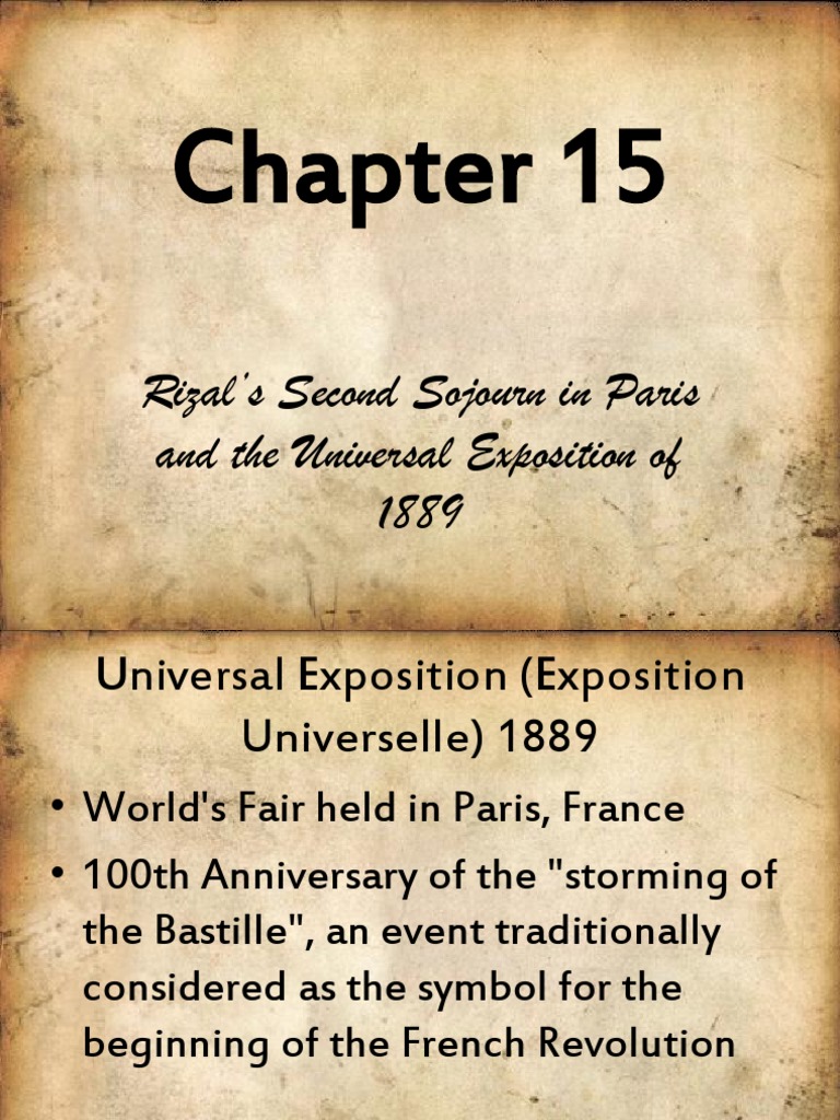 Rizal's Second Sojourn in Paris and The Universal Exposition of 1889 ...