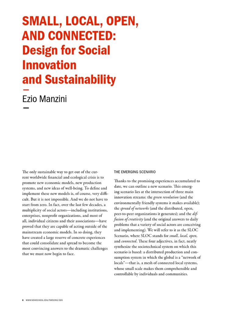 Small, Local, Open, and Connected: Design For Social Innovation and ...