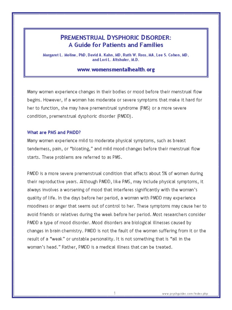 Understanding Premenstrual Dysphoric Disorder (PMDD): Causes, Symptoms ...