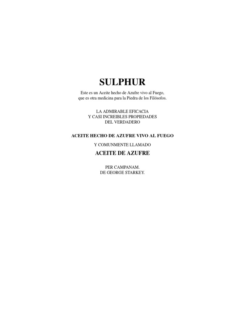 George Starkey - Sulphur | PDF | Vino | Cerveza