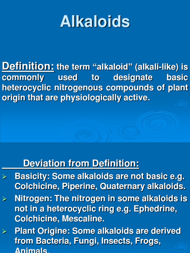 Alkaloids | PDF | Alkaloid | Organic Compounds