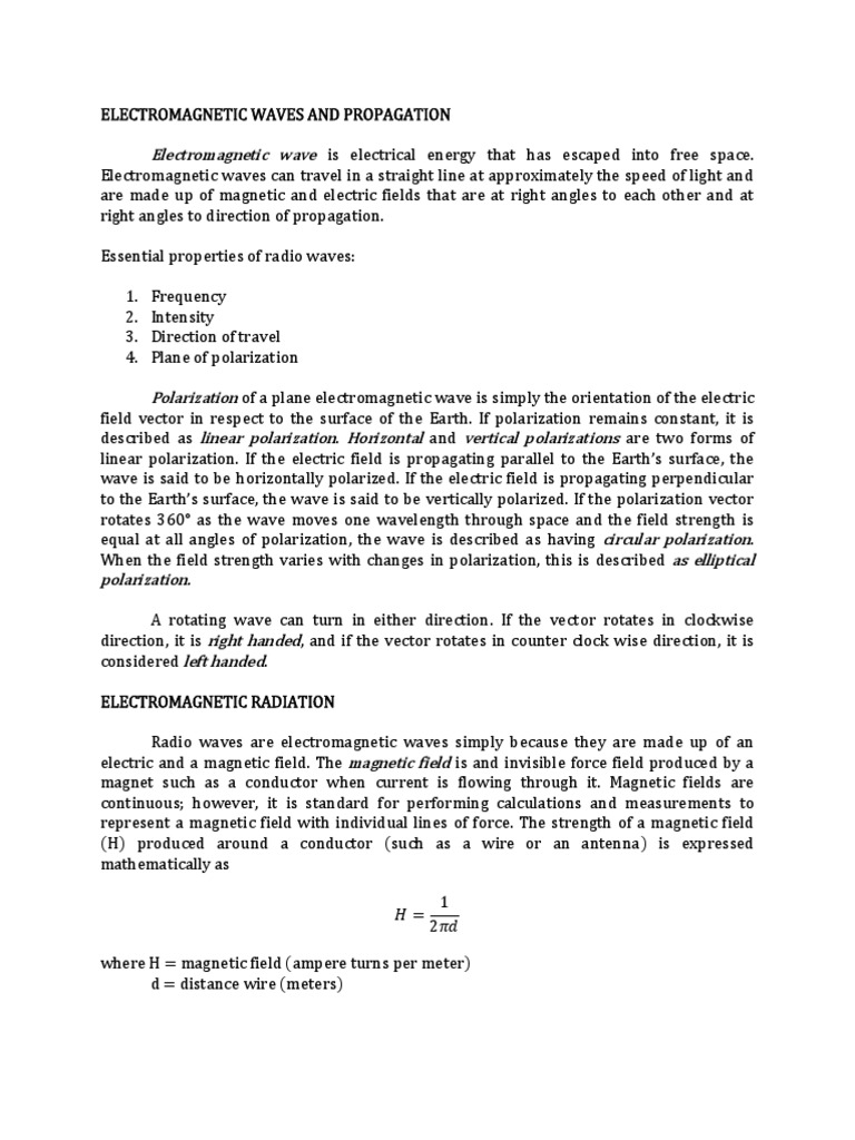 Electromagnetic Wave Propagation | PDF | Polarization (Waves) | Refraction