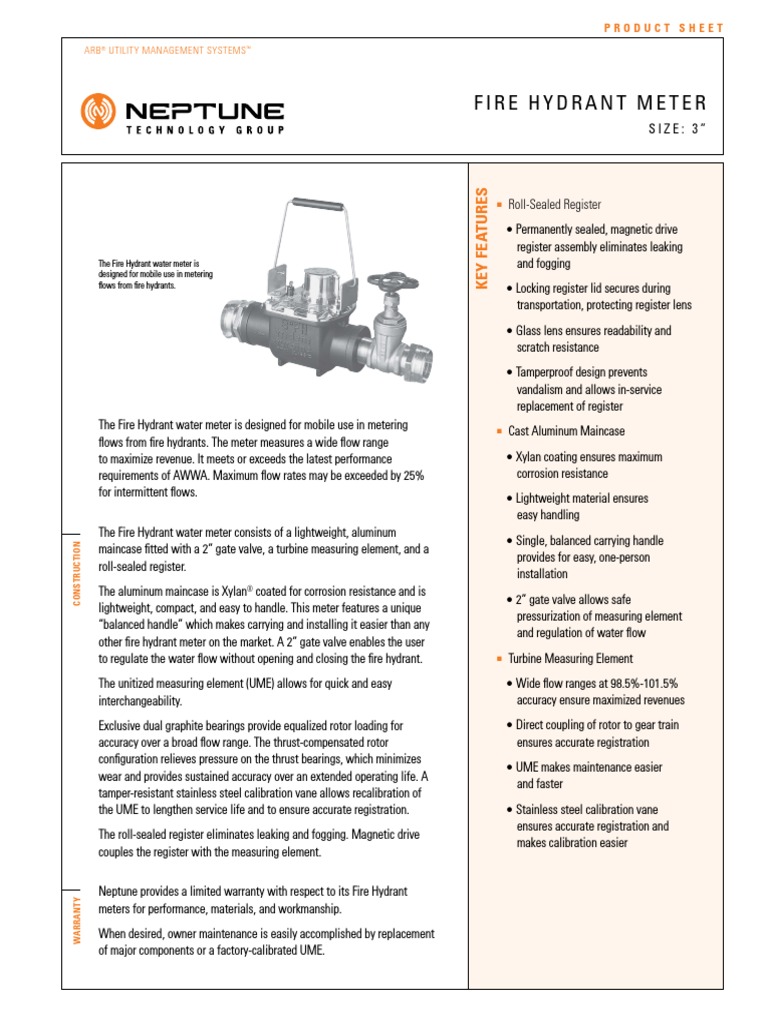 Fire Hydrant Meter: ARB Utility Management Systems | PDF | Mechanical ...