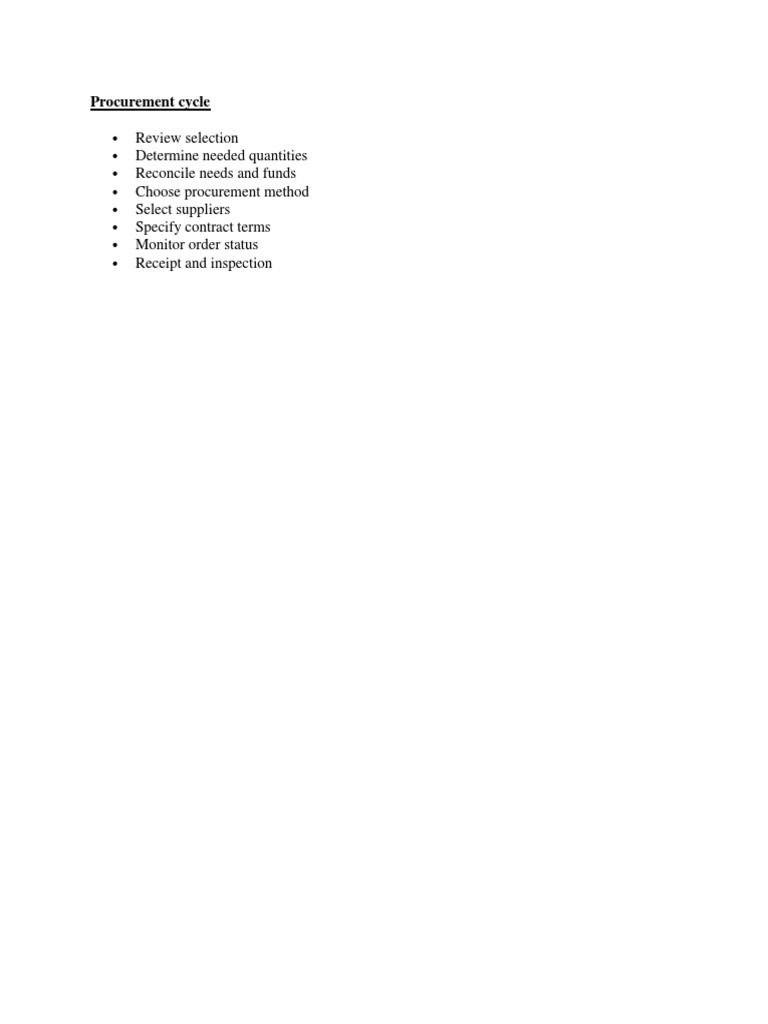 Procurement Cycle Pdf
