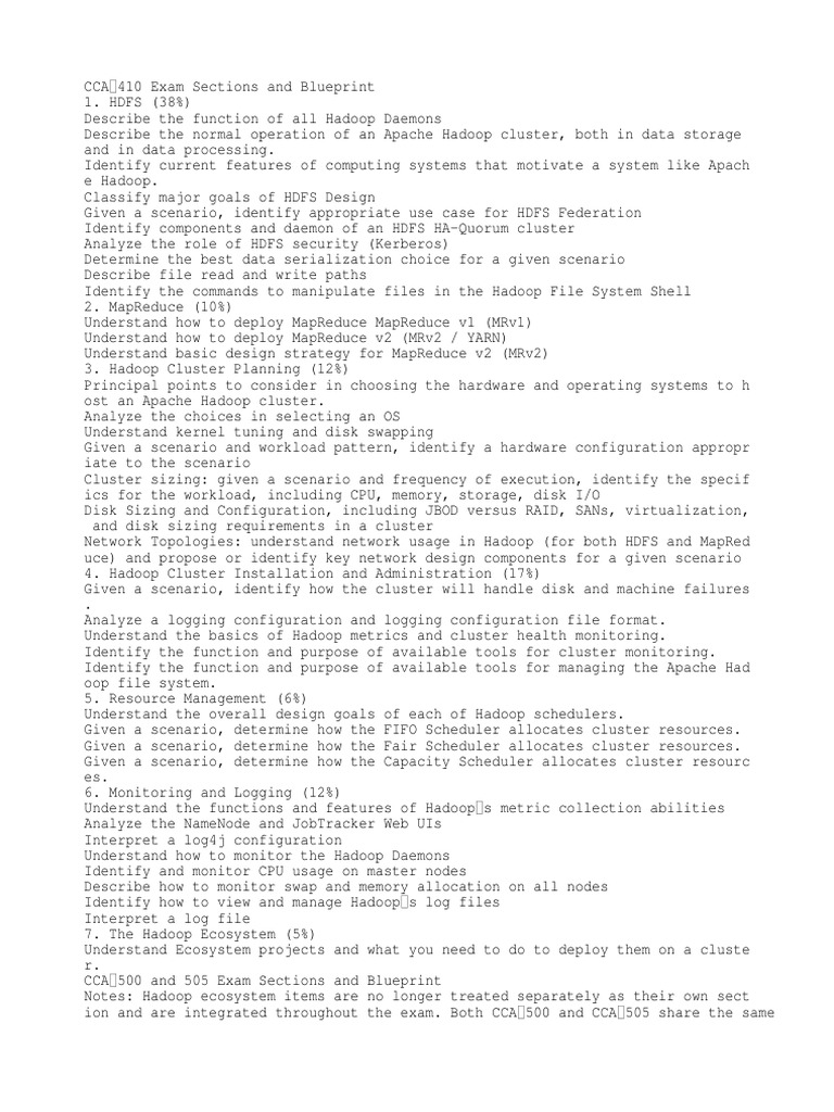 Cloudera Administration Study Guide | PDF | Apache Hadoop | Computer Cluster