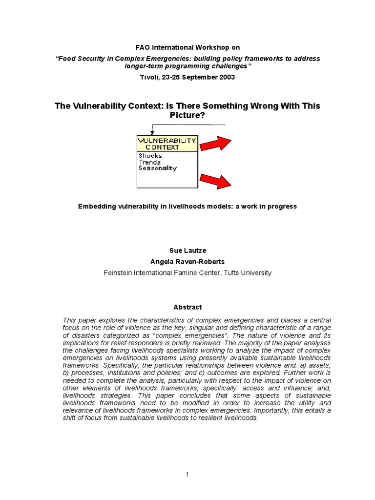 The Vulnerability Context | PDF | Violence | Humanitarian Aid