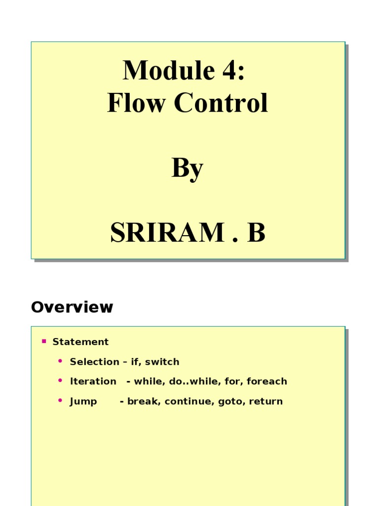 Module 4 - Flow Control | PDF | Control Flow | C (Programming Language)