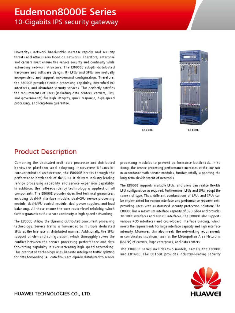 Eudemon8000e (E8080E-E8160E) (000237) | PDF | Firewall (Computing ...