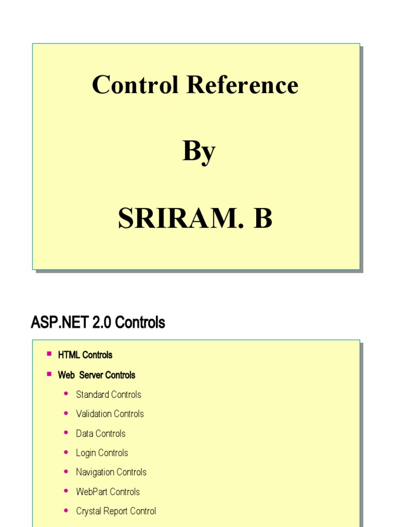 Control Reference: by Sriram. B | Download Free PDF | World Wide Web ...