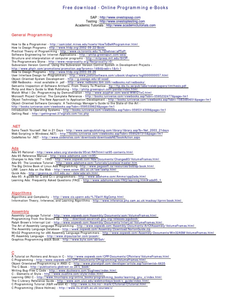 Computer Science Books Links | PDF