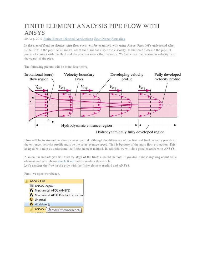 Finite Element Analysis Pipe Flow With Ansys | PDF | Fluid Dynamics ...