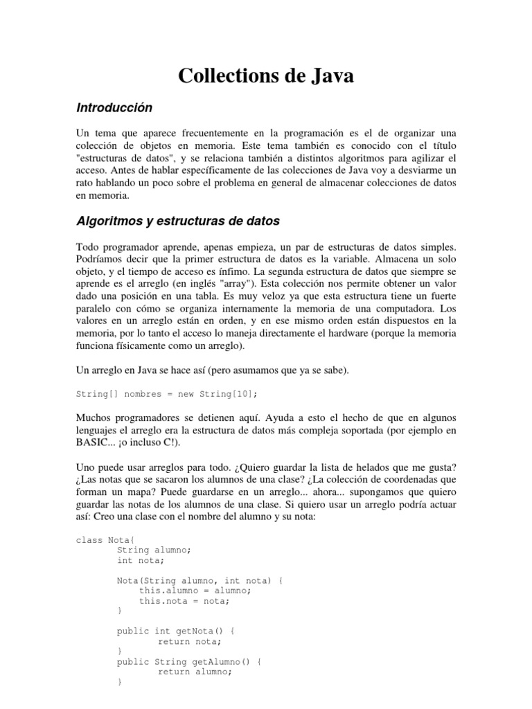 Collections De Java Pdf Objeto Informática Java Lenguaje De Programación