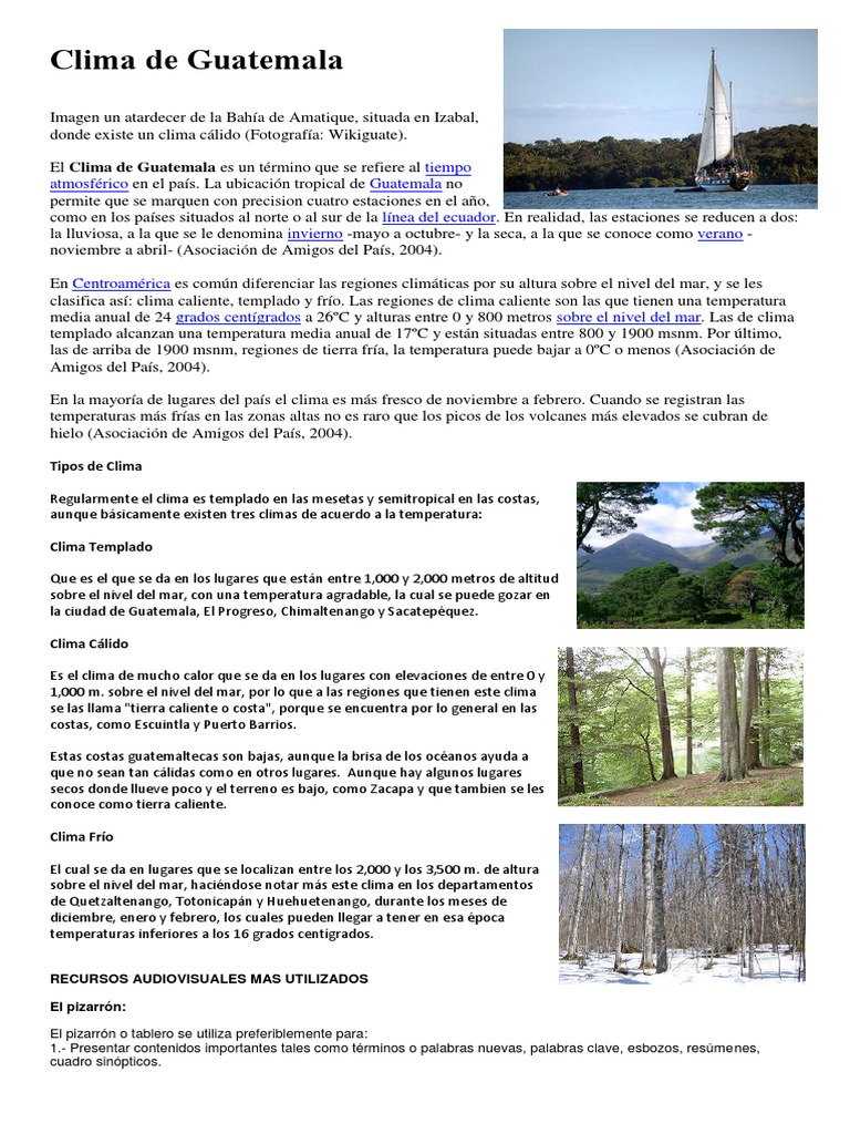 Tipos De Clima En Guatemala Pdf Clima Templado Clima
