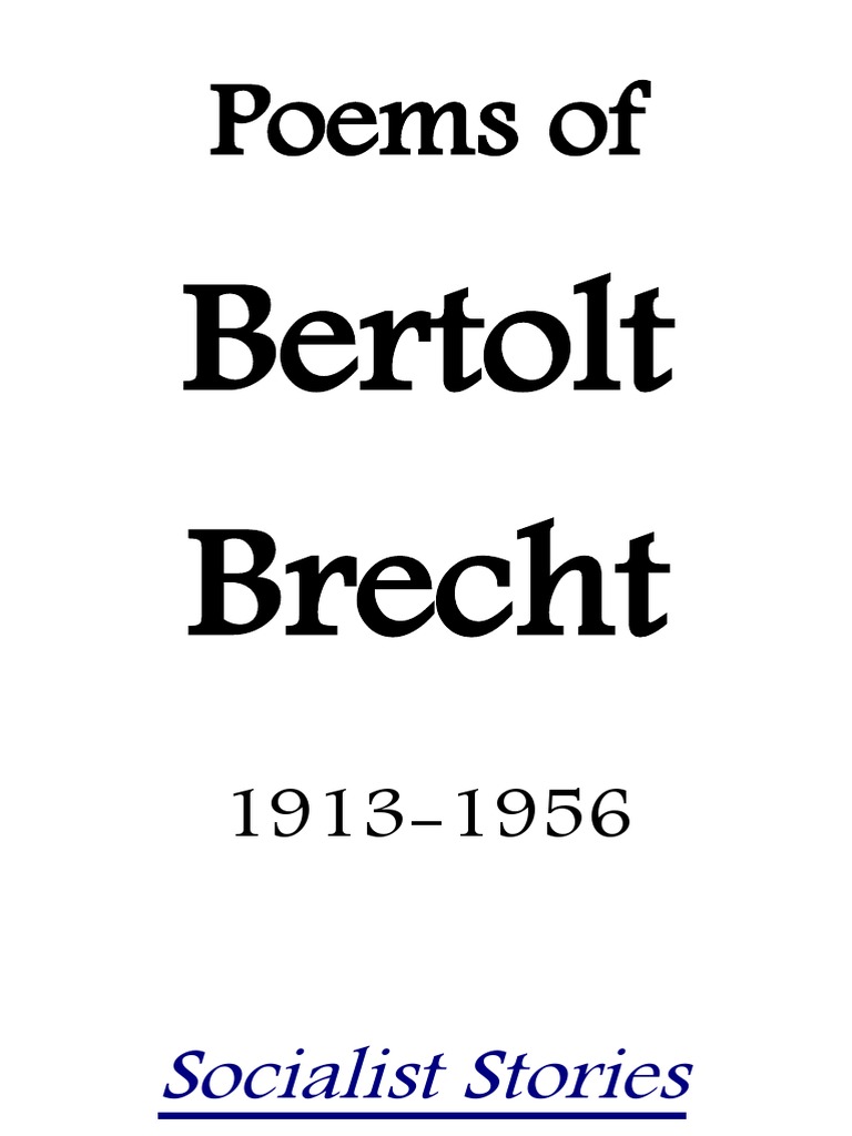Poems of Bertolt Brecht | PDF