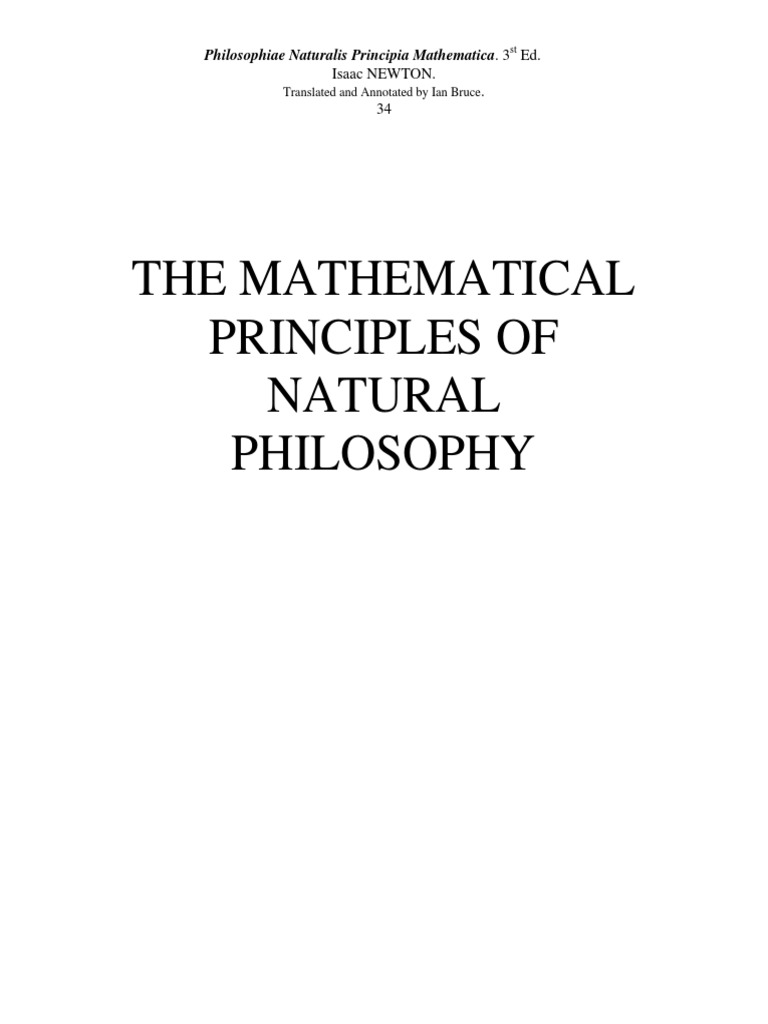 Philosophiæ Naturalis Principia Mathematica | PDF | Inertia | Force