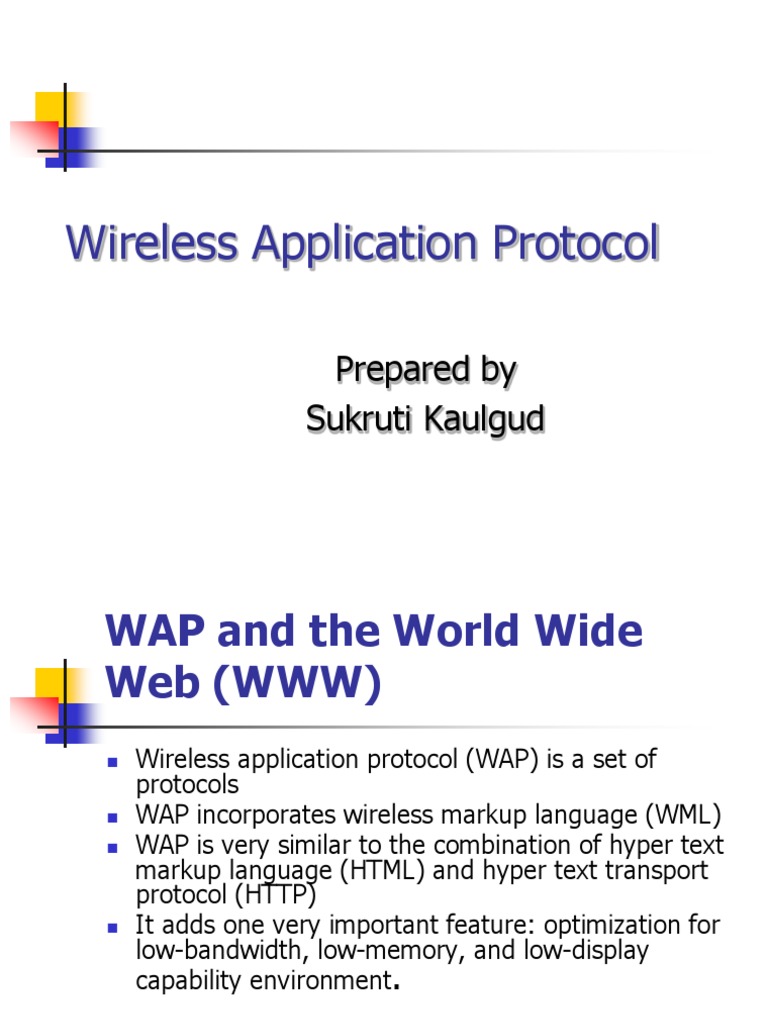 WAP Presentation | PDF | Internet Protocol Suite | Computer Network