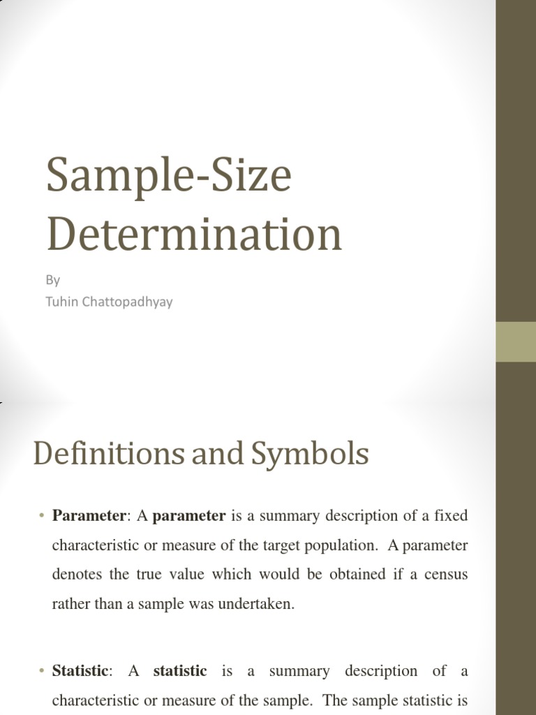 Sample Size Determination Guide | PDF | Confidence Interval | Sample ...