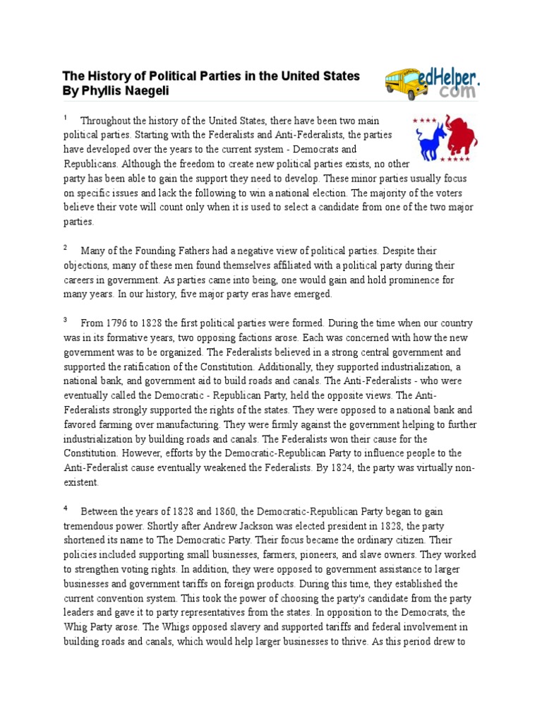 History of U.S. Political Parties | PDF | Republican Party (United ...