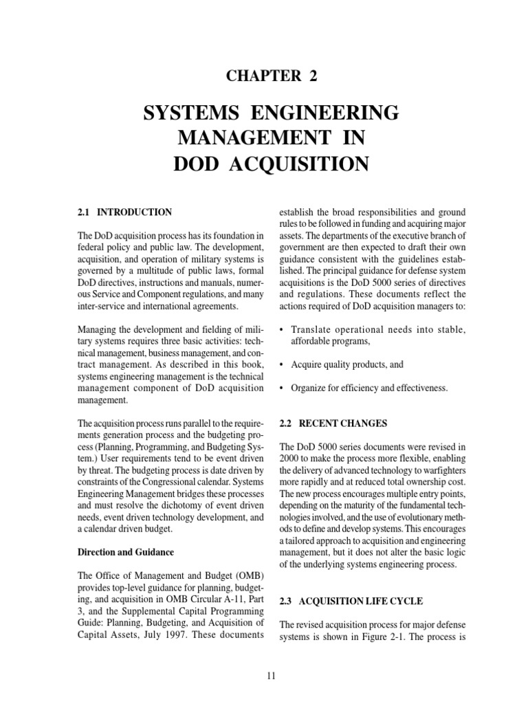 Systems Engineering Management in Dod Acquisition | PDF | Systems ...