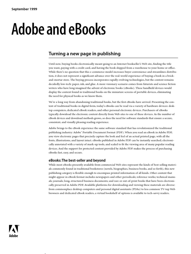 Adobe and Ebooks | PDF | E Books | Publishing