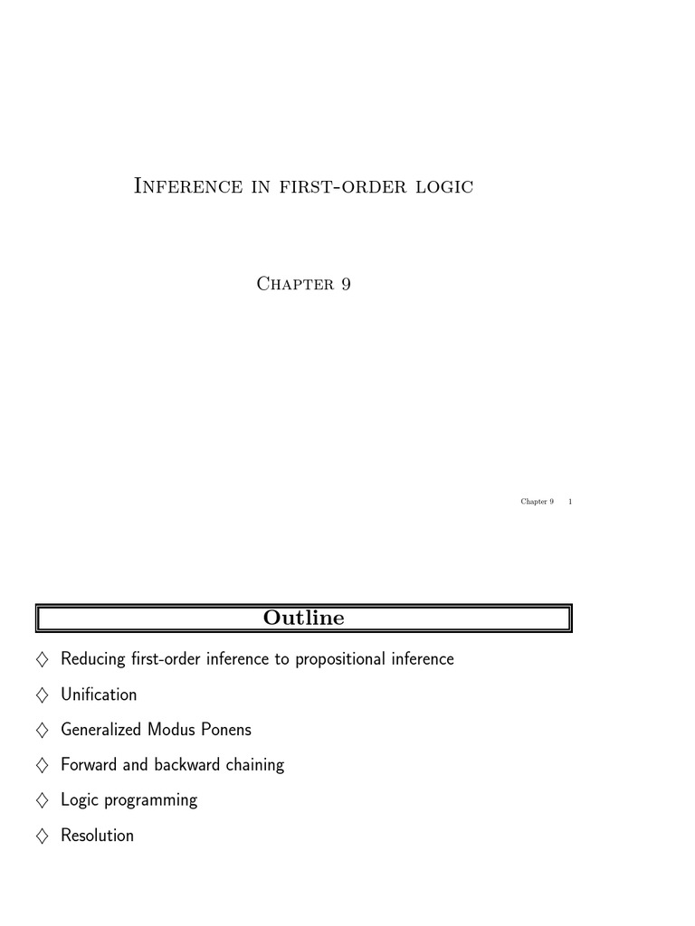 Inference in First-Order Logic | PDF | Logic | Syntax (Logic)