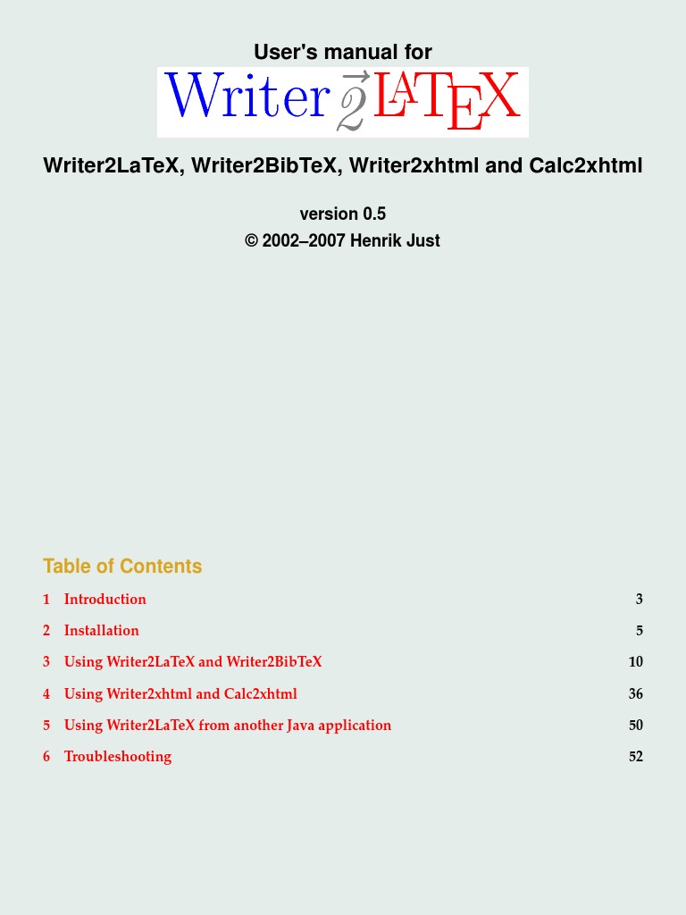 Writer 2 Latex User Manual Screen | Download Free PDF | Xhtml | Html