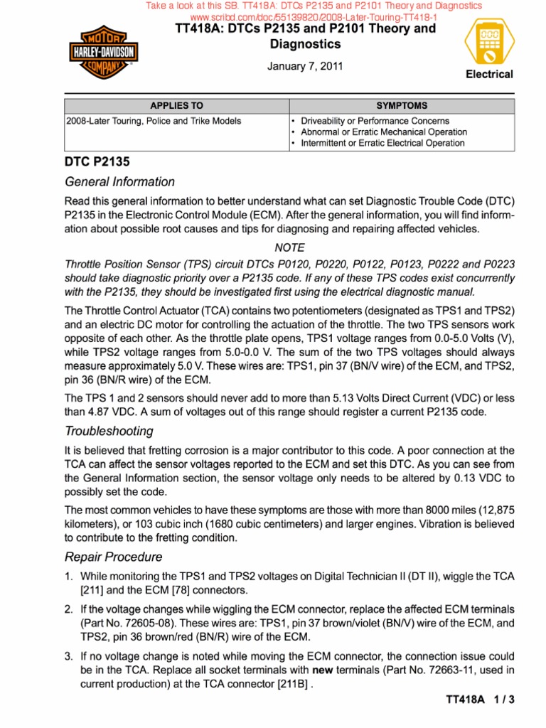 TT418A DTCs P2135 & P2101 Theory & Diagnostics 1 11 2011 | PDF ...