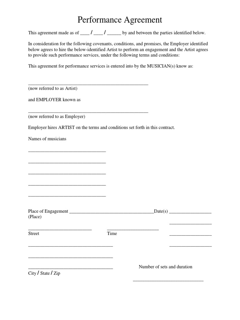 Performance Agreement | PDF | Damages | Employment