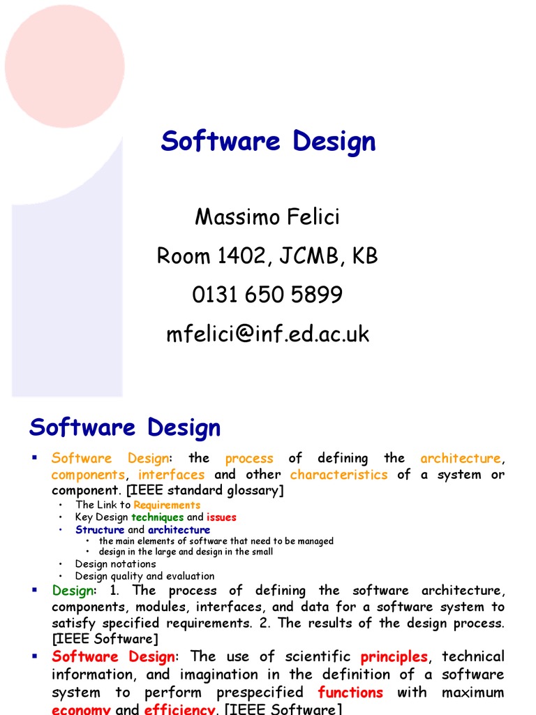 LectureNote04 SoftwareDesign | PDF | System | Design