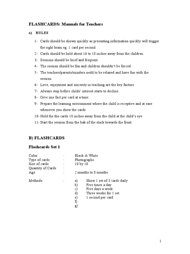 Flashcard Guide for Early Educators | PDF | Home & Garden