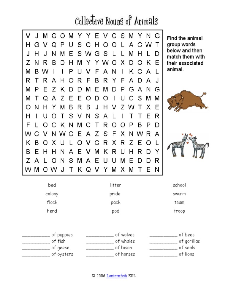Animalgroups Wordsearcheasy | PDF