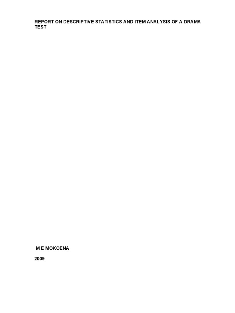 Report On Descriptive Statistics | PDF | Median | Mode (Statistics)