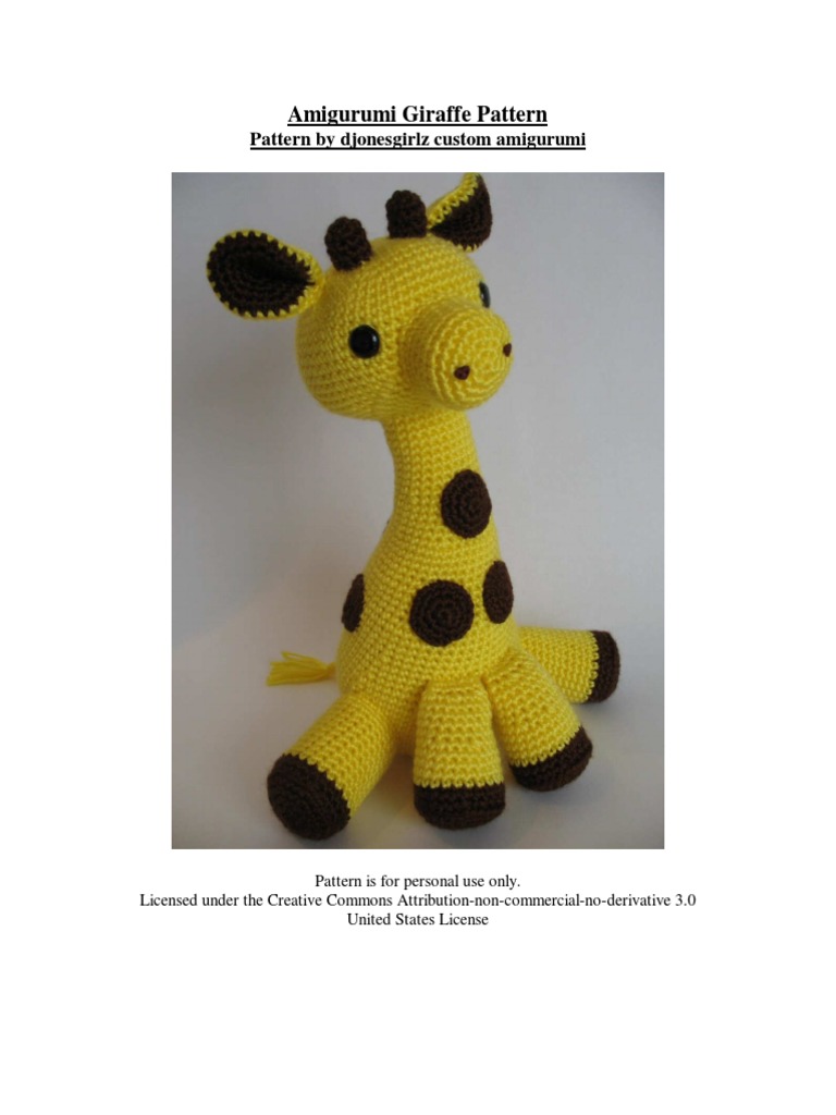Jirafa En Inglés Pdf Amigurumi Sewing