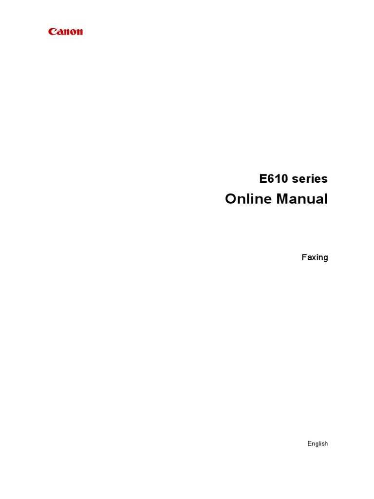 E610 Series Online Manual: Guide to Setting Up and Using Fax Functions ...
