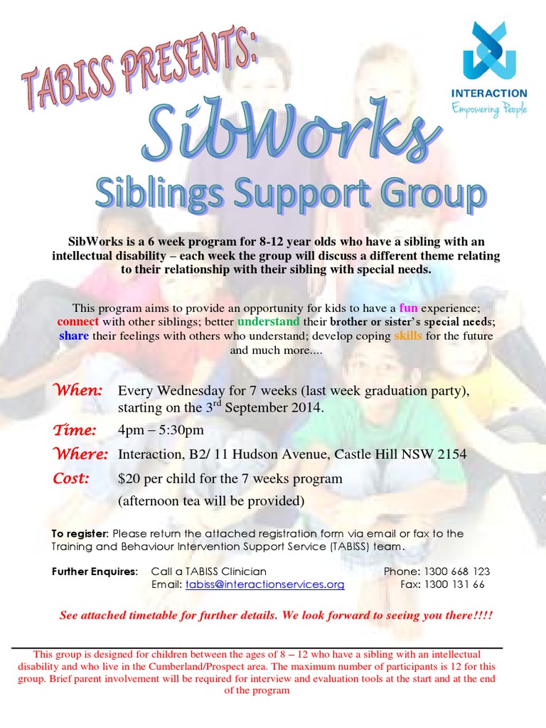 Sibworks Flyer | PDF | Sibling | Interpersonal Relationships