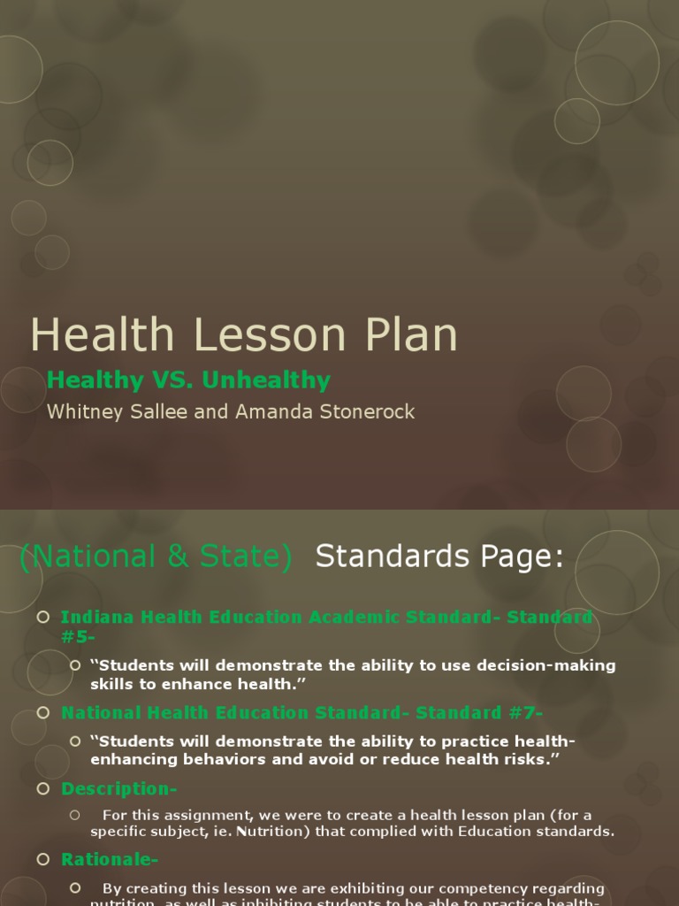 Stonerock Health Lesson Plan Powerpoint | PDF | Health Education ...