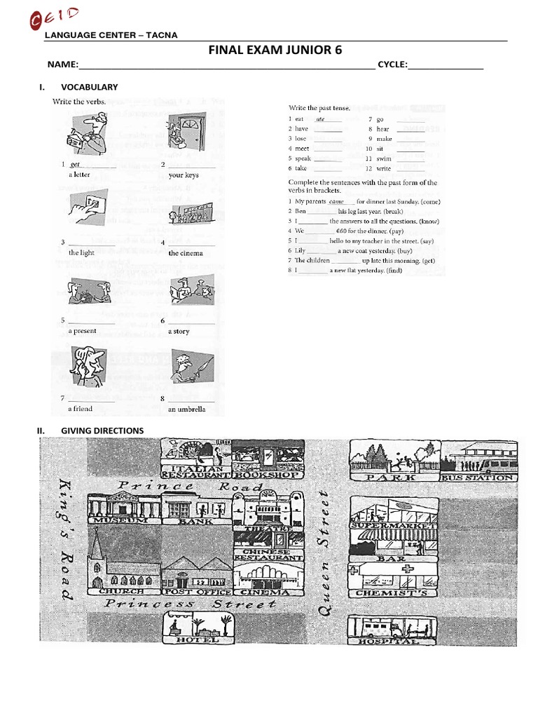 Junior 6 Final Exam - Language Center | PDF