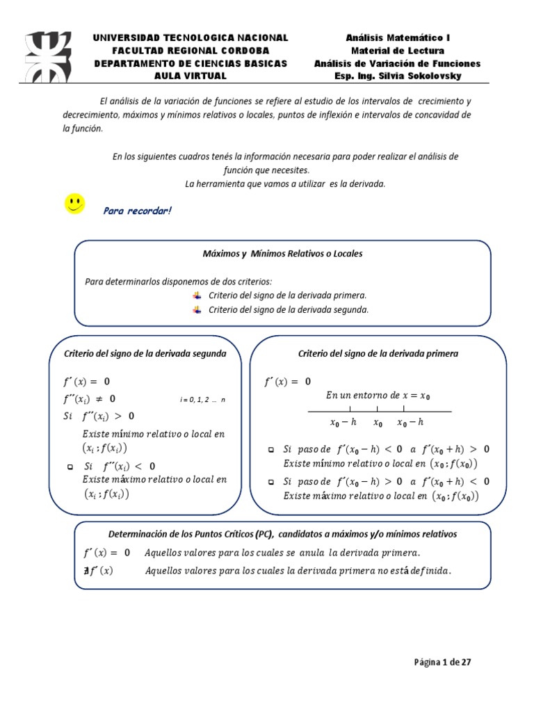 MLEMOD07 Aplicaciones de La Derivada - Análisis de La Variación de Funciones Ejercicios y ...