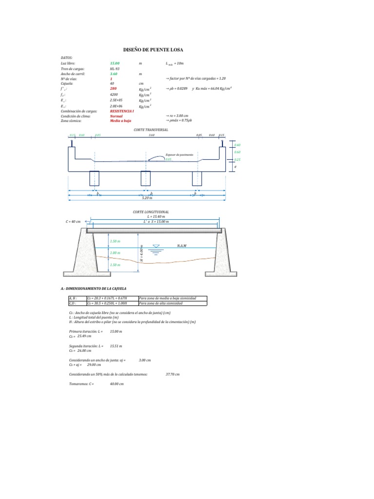 Diseño De Puente Losa Pdf Eje Ingeniero Civil