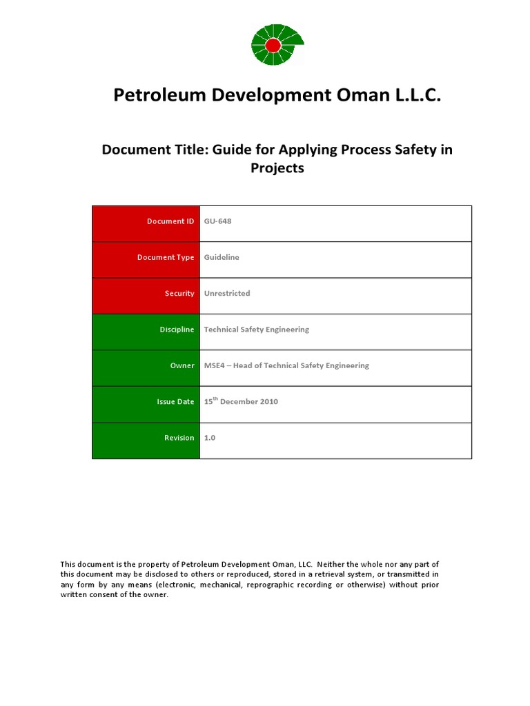 Guide For Process Safety in Design | PDF | Risk Management ...