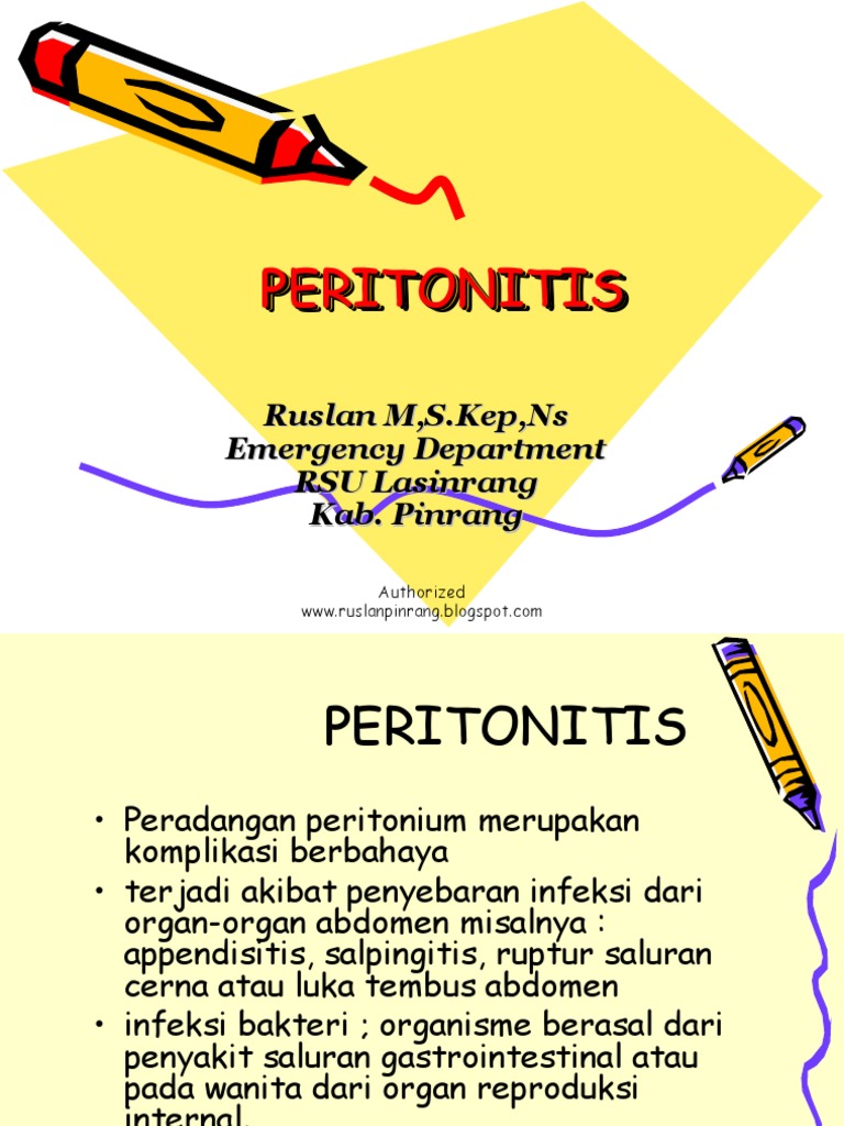 Peritonitis: Definisi dan Komplikasi | PDF