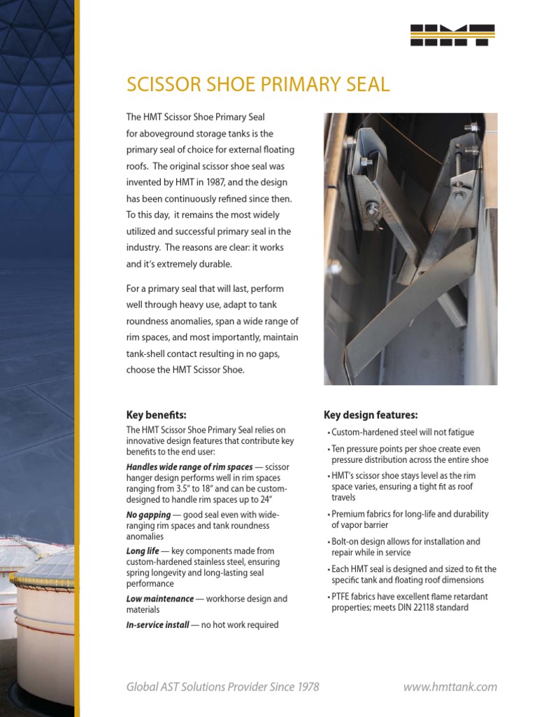 HMT Scissor Shoe Primary Seal Handles Wide Rim Spaces | PDF | Steel ...