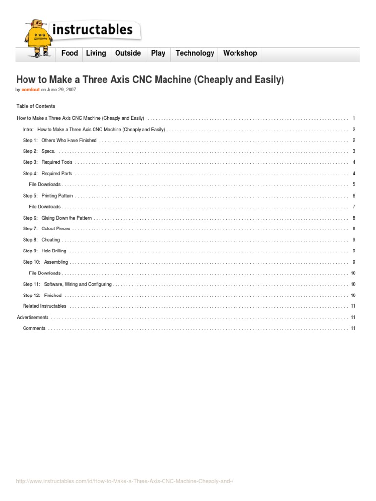 How To Make A Three Axis CNC Machine Cheaply and | PDF | Sketch Up | Gear
