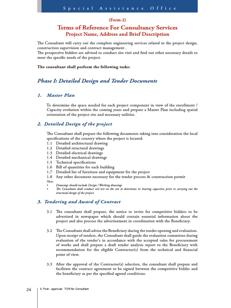 TOR for ConsultancyServices | General Contractor | Environmental Impact ...