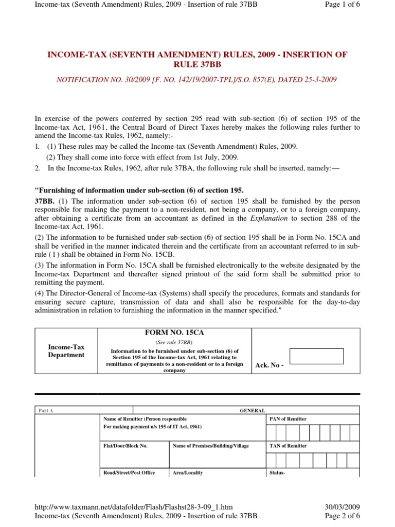 Income Tax Seventh Amend Rule 2009 | PDF | Income Tax In India | Taxes
