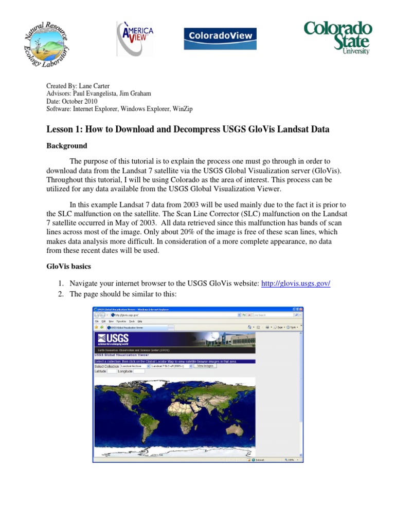 How To Download On GloVis - Usgs.gov | PDF | Computer File | Icon ...