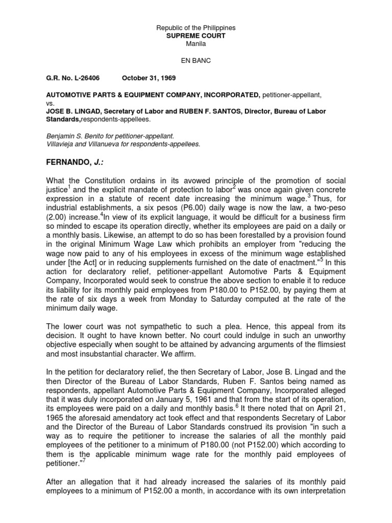 Automotive Parts Vs Lingad | PDF | Statutory Interpretation | Employment