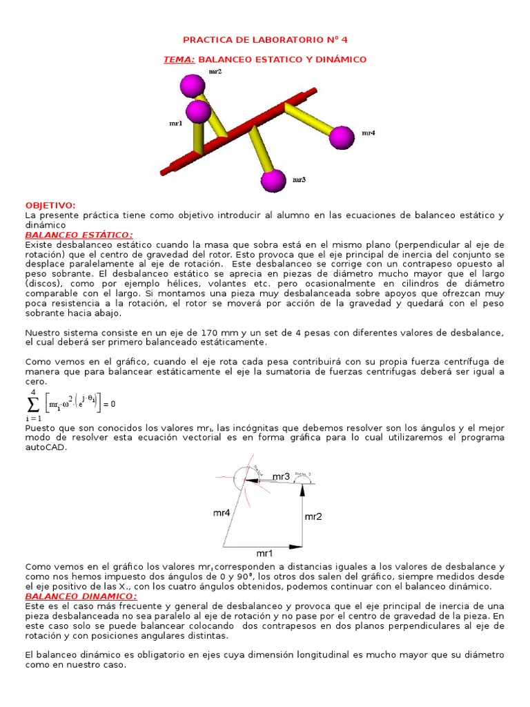 Balanceo Estático y Dinámico en Ejes | PDF | Rotación | Ecuaciones