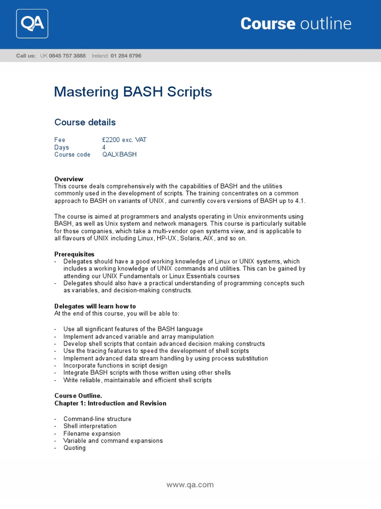 QA-Mastering BASH Scripts | PDF | Command Line Interface | Control Flow