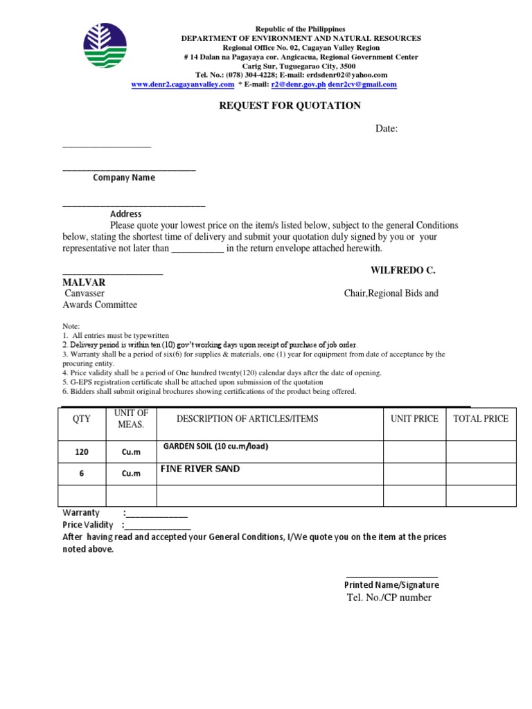 Date: - : Request For Quotation | PDF